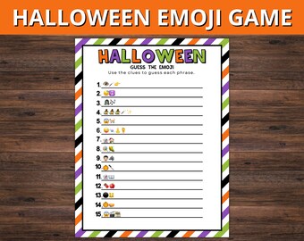 Halloween Guess the Emoji Game Halloween Activities - Etsy