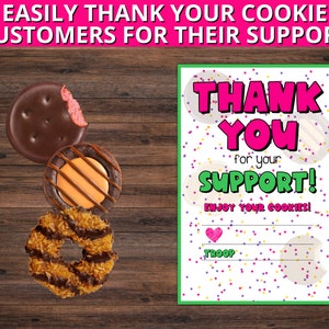 Editable Girl Scout Cookie Thank You Cards, Cookie Thank You Tags ...