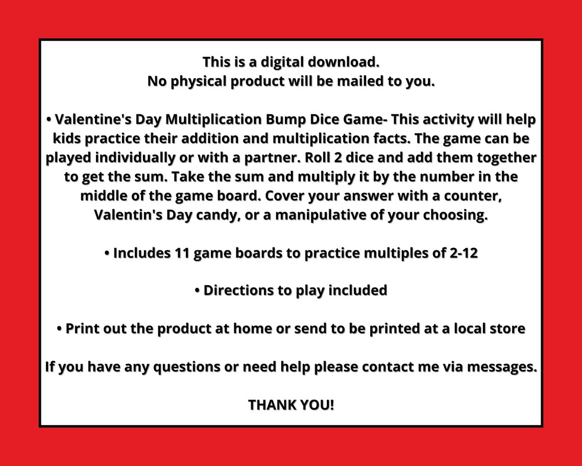 Valentine's Day Multiplication Bump Game, Valentine Classroom Activity ...