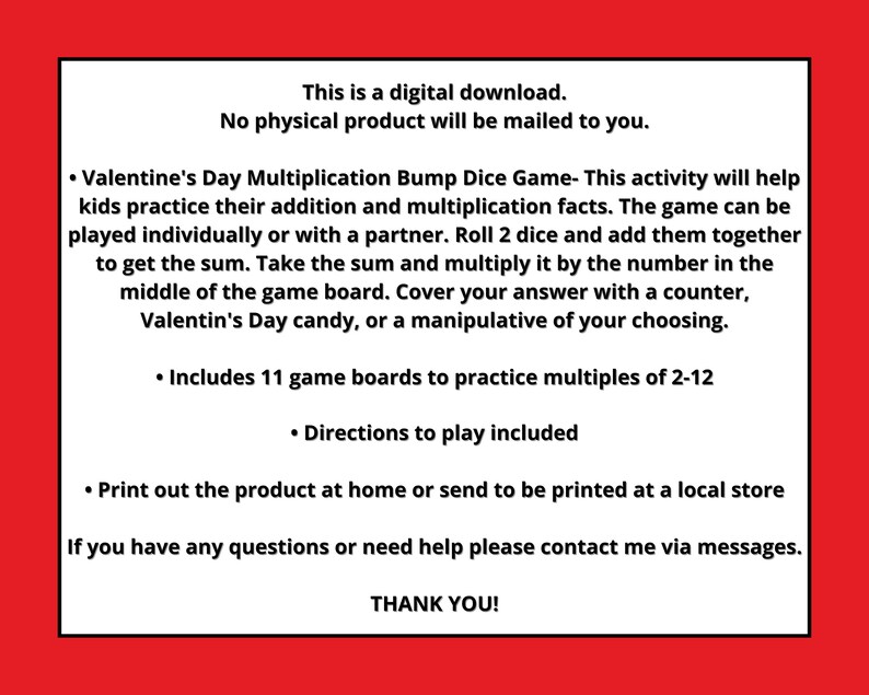 Valentine's Day Multiplication Bump Game, Valentine Classroom Activity ...