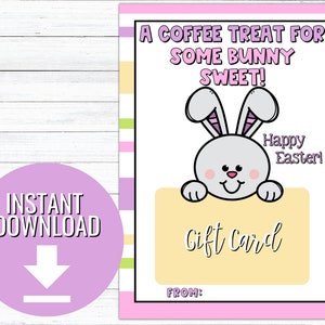 Coffee Easter Gift Card Holder Printable, Teacher Easter Gift, Easter ...