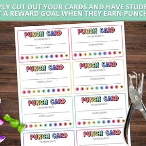 Classroom Reward Punch Cards Student Punch Cards Classroom - Etsy