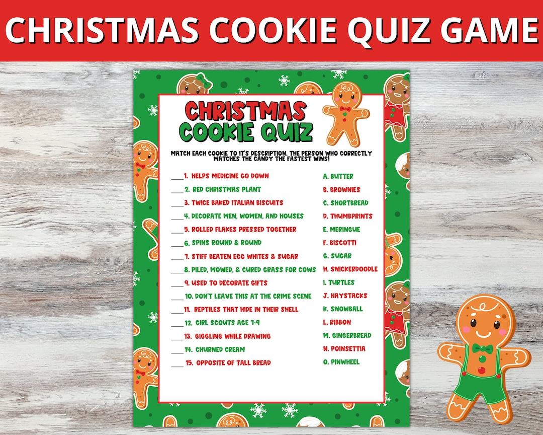 Christmas Cookie Quiz Christmas Cookie Match Game Christmas - Etsy