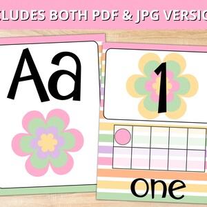 Pastel Rainbow Alphabet and Number Posters, Groovy Classroom Décor - Etsy