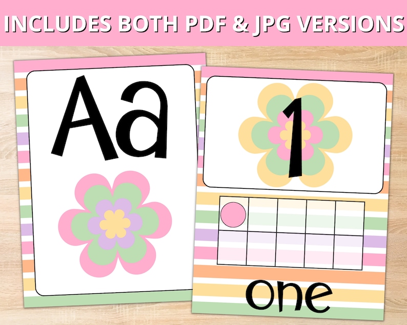 Pastel Rainbow Alphabet and Number Posters Groovy Classroom - Etsy