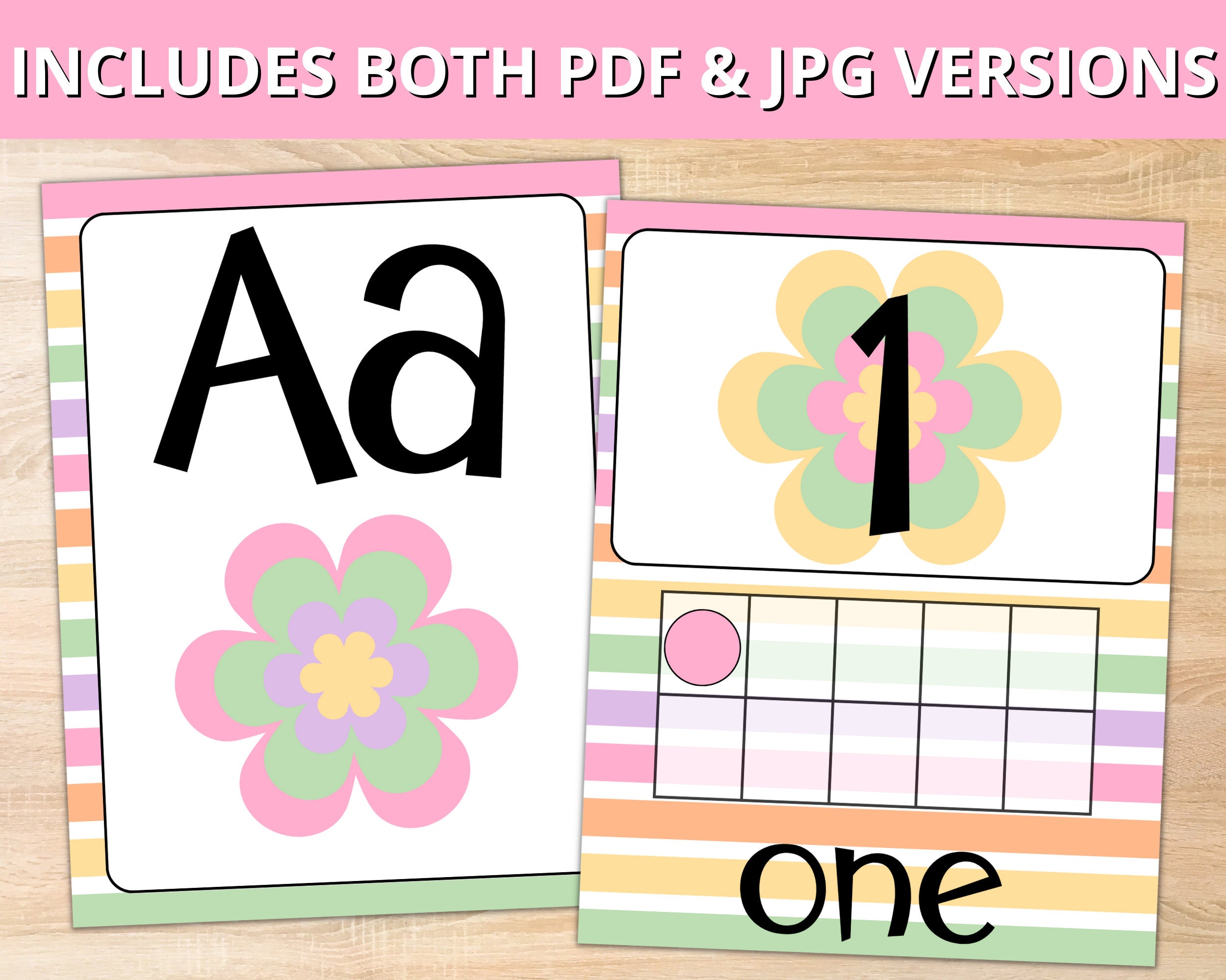 Pastel Rainbow Alphabet and Number Posters, Groovy Classroom Décor - Etsy