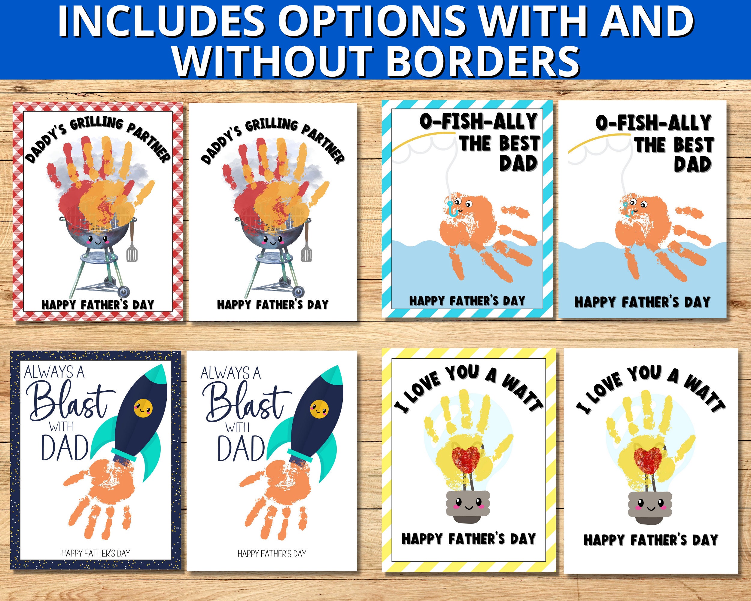 Father's Day Handprint Art, Father's Day Handprint Keepsake, Printable ...