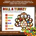 Roll a Turkey Game, Thanksgiving Games for Kids, Kids Table Game ...