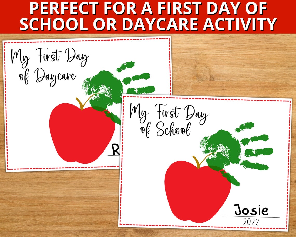First Day of School Handprint Art First Day Handprint - Etsy