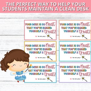 Desk Fairy Notes, Printable Desk Fairy Treat Cards, Desk Fairy Tags - Etsy