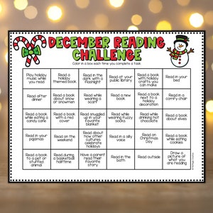 December Reading Challenge for Kids, Reading Printable Activities ...
