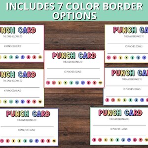 Classroom Reward Punch Cards, Student Punch Cards, Classroom Management ...