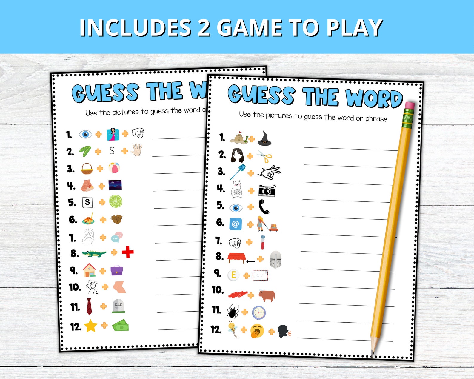 Guess the Word Game, Rebus Puzzles and Brain Teasers, Rainy Day ...