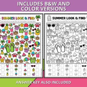 Summer I Spy Activity for Kids, Kids Summer Printable, Summer Themed ...