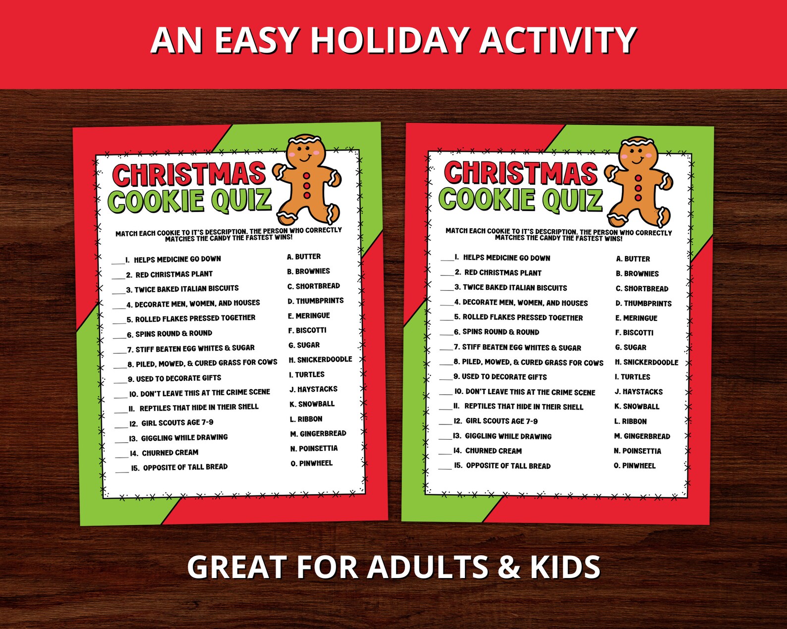 Christmas Cookie Quiz, Christmas Cookie Match Game, Christmas Party ...