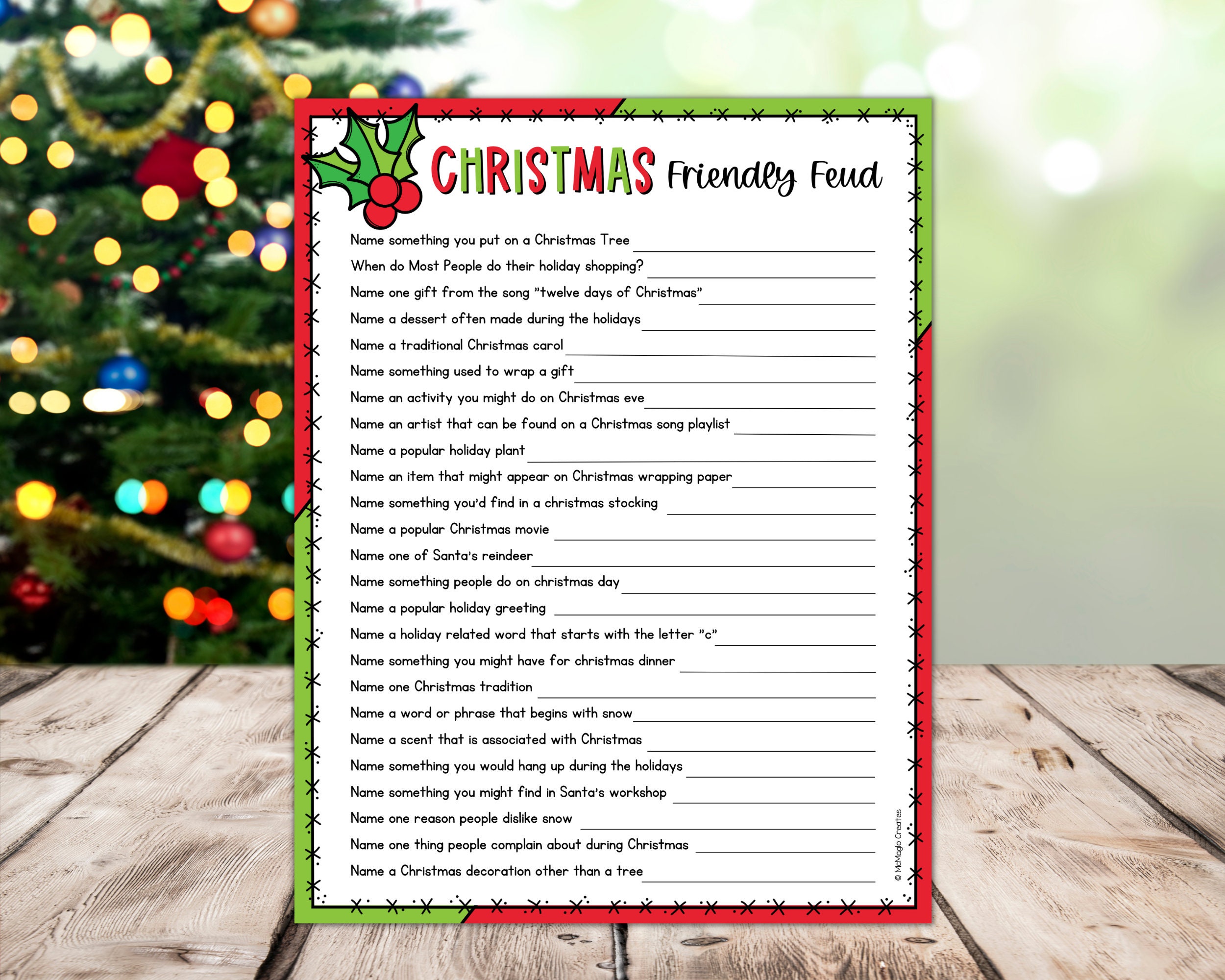 Christmas Friendly Feud Game Holiday Friendly Feud Christmas - Etsy