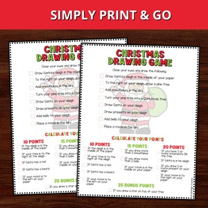 Christmas Drawing Game, Office Holiday Party Game, Christmas Family ...