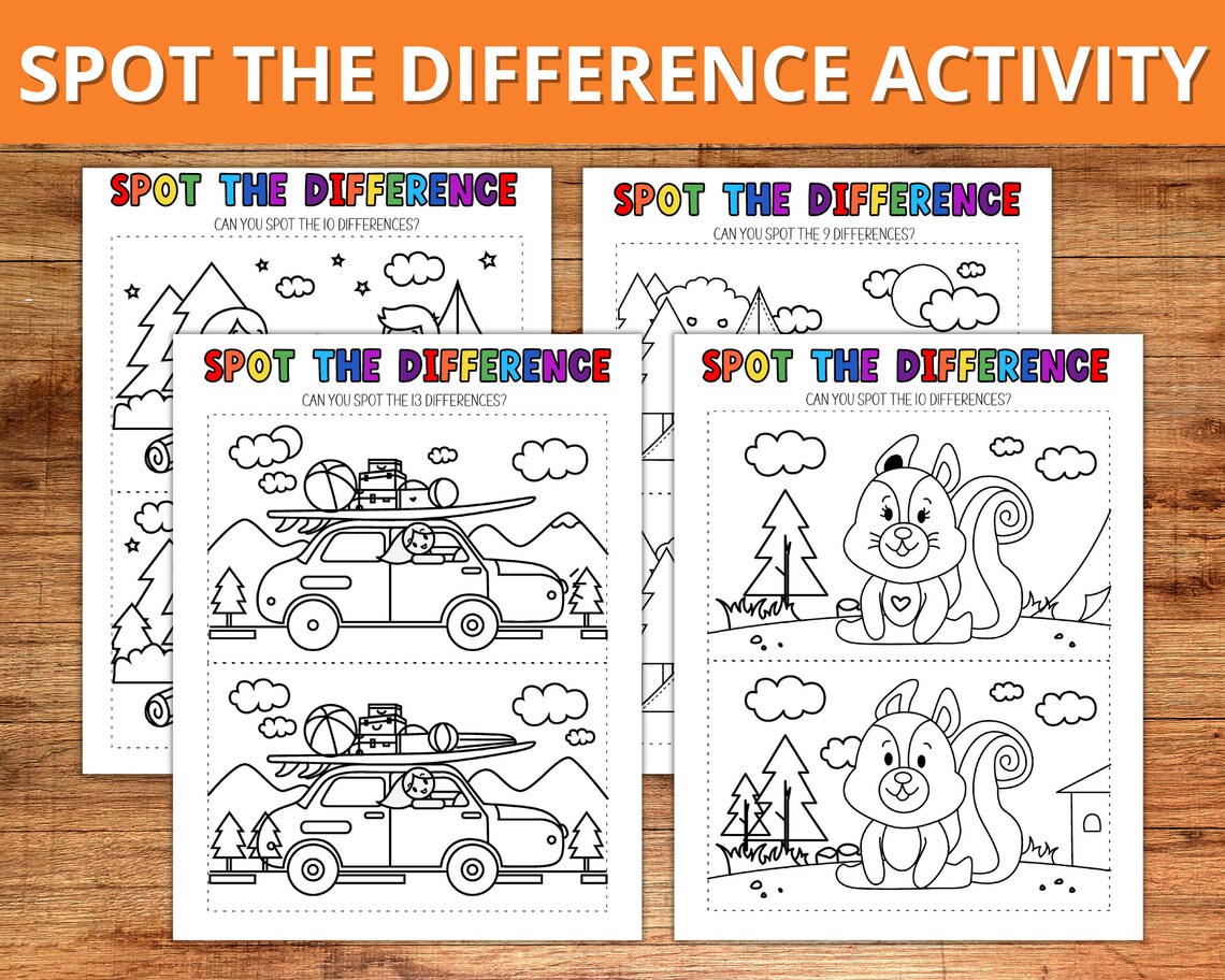 Spot the Difference Game for Kids Kids Travel Games - Etsy
