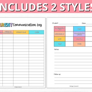 Parent Communication Log, Teacher Communication Record, Communication ...