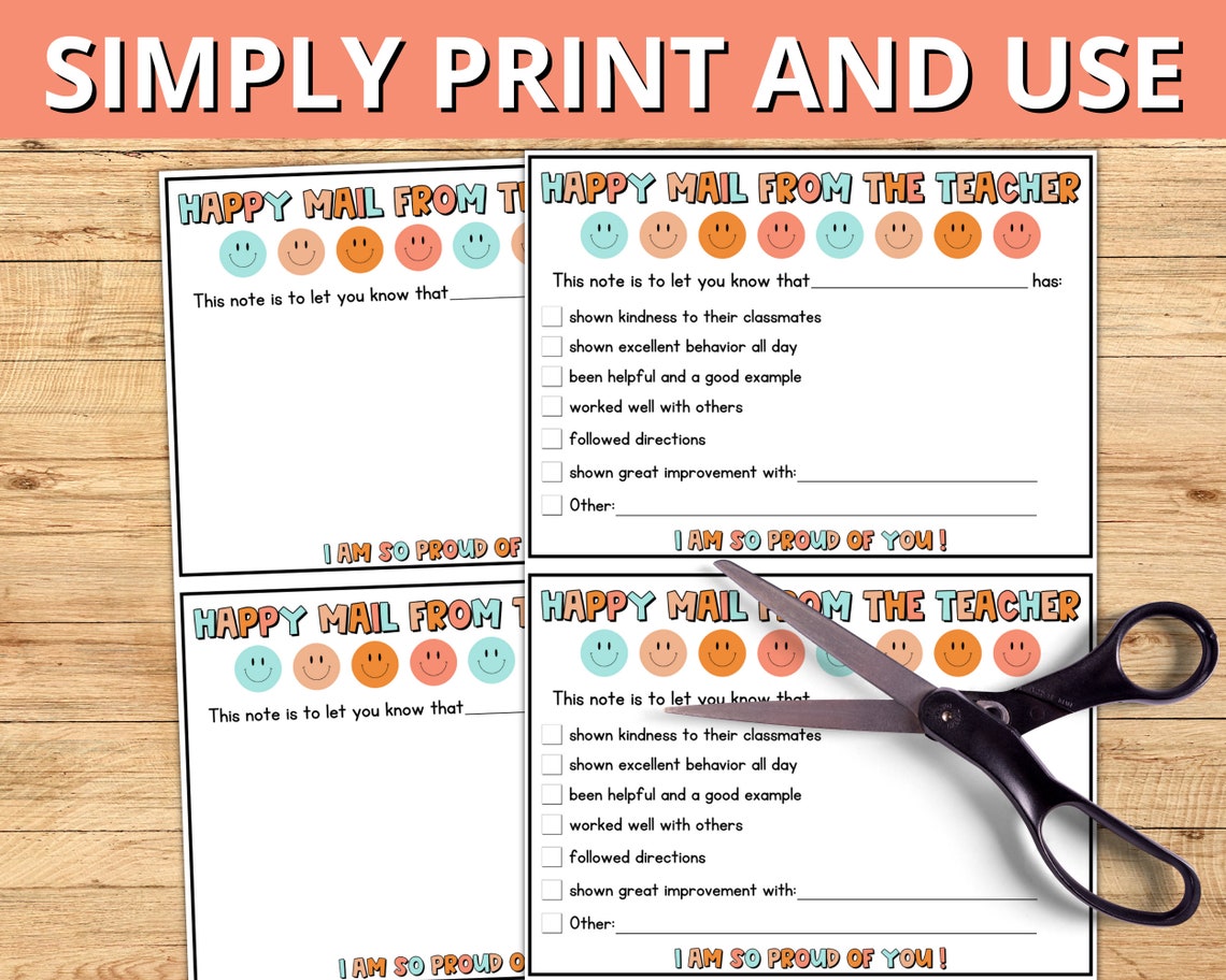 Happy Mail Teacher Communication Notes Teacher Mail Cards - Etsy