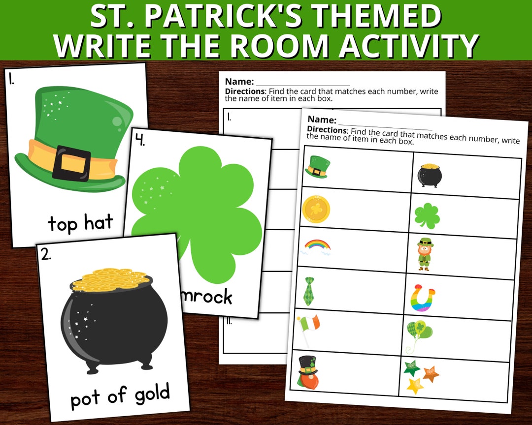 St. Patrick's Day Themed Write the Room Activity, St. Patrick's Day ...