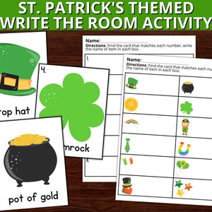 St. Patrick's Day Themed Write the Room Activity, St. Patrick's Day ...
