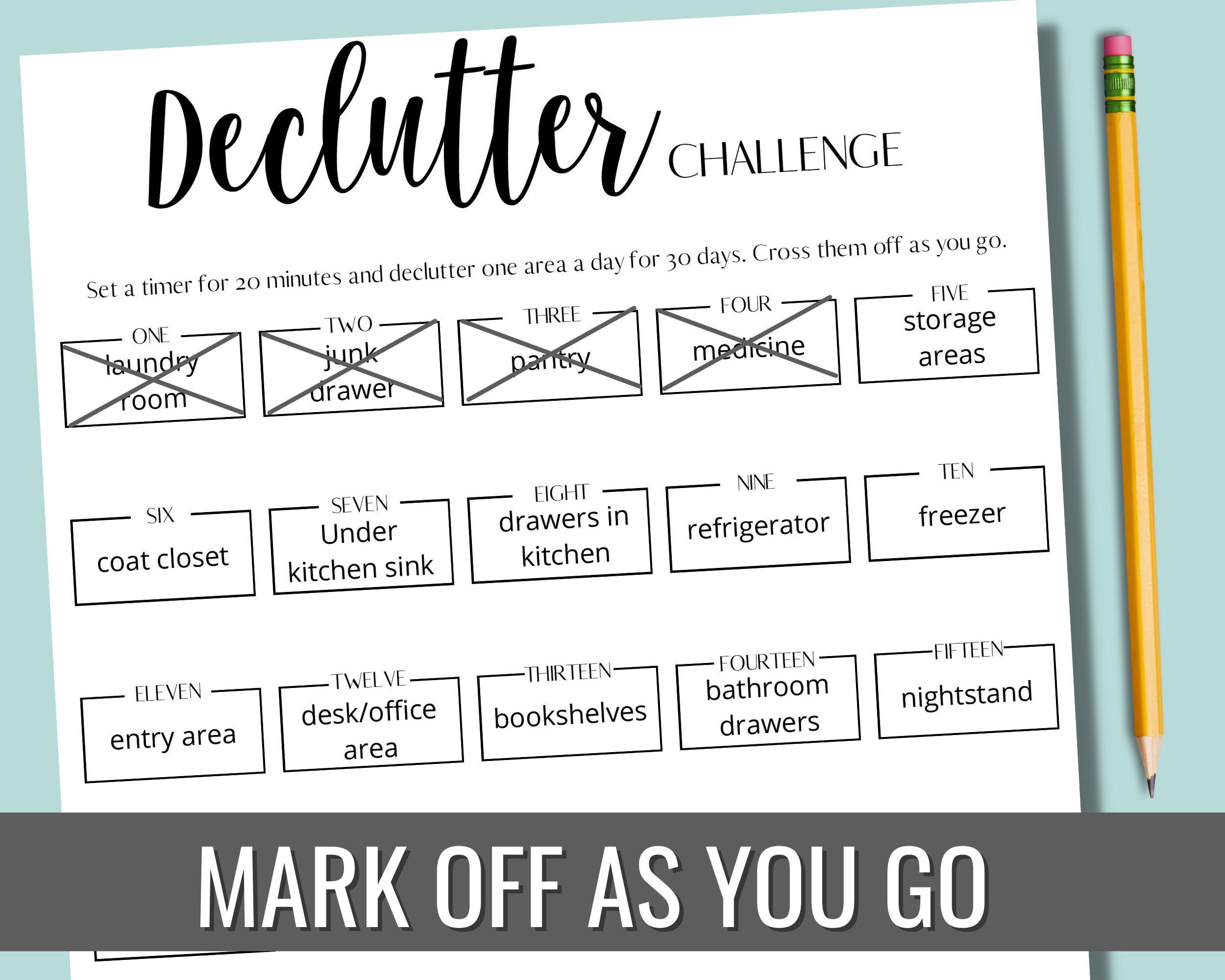 Declutter Challenge Printable Declutter Tracker Home Cleaning - Etsy