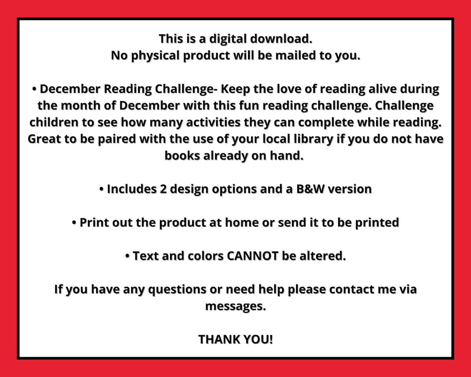 December Reading Challenge for Kids, Reading Printable Activities ...