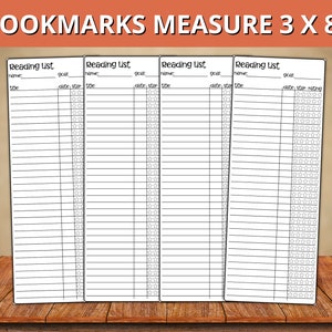 Reading List Bookmark, Printable Library Card Bookmarker, Reading Log ...