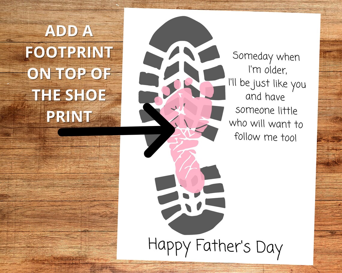 Father's Day Footprint Art Keepsake Gift for Dad From - Etsy