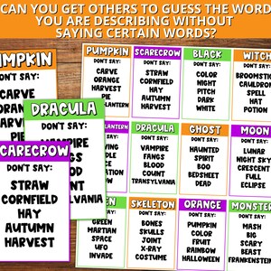 Halloween Printable Party Game, Banned Babble A Forbidden Words Game ...