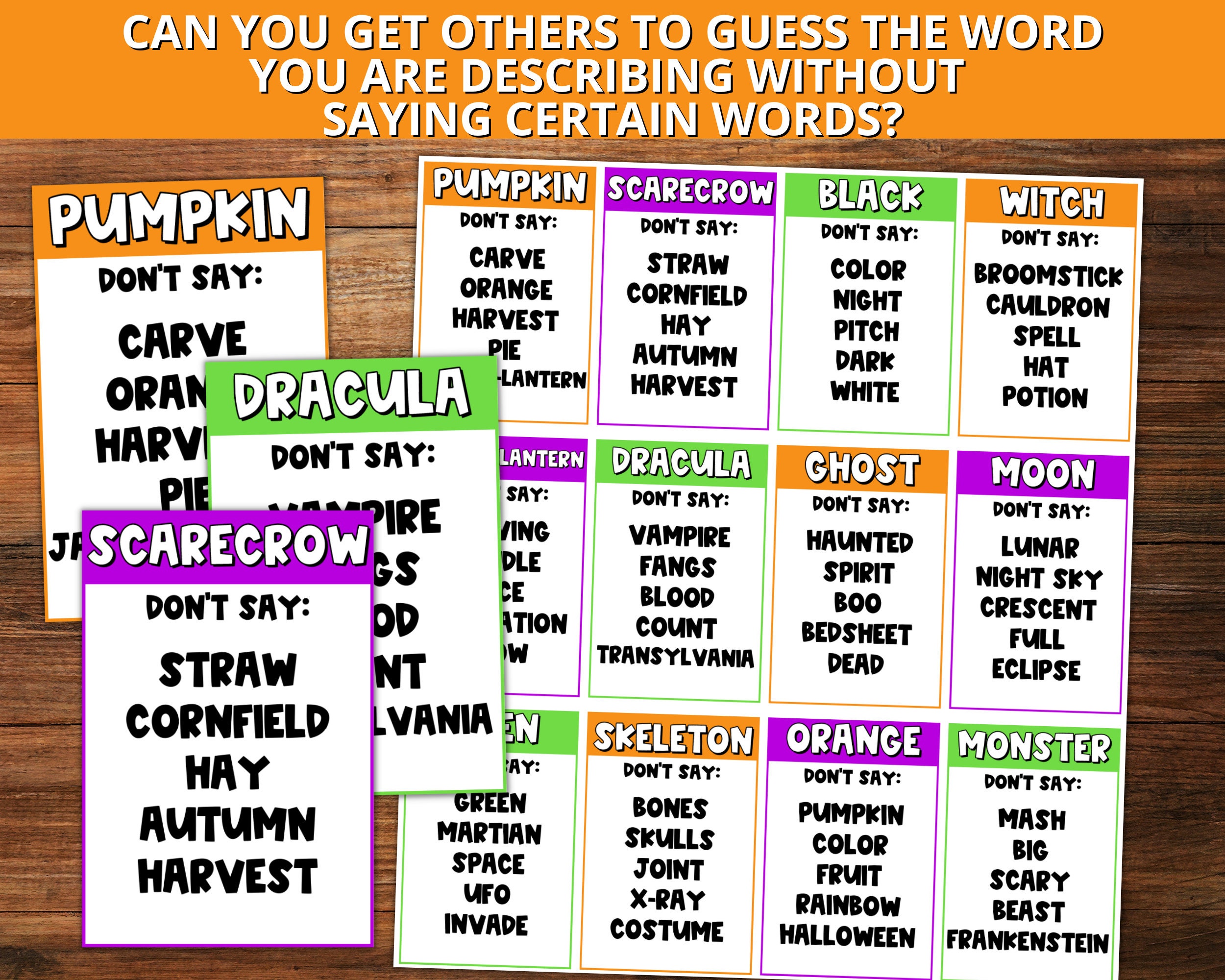 Halloween Printable Party Game, Banned Babble A Forbidden Words Game ...