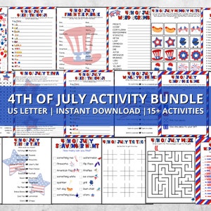 Fourth of July Printable Activities Bundle, 4th of July Games ...