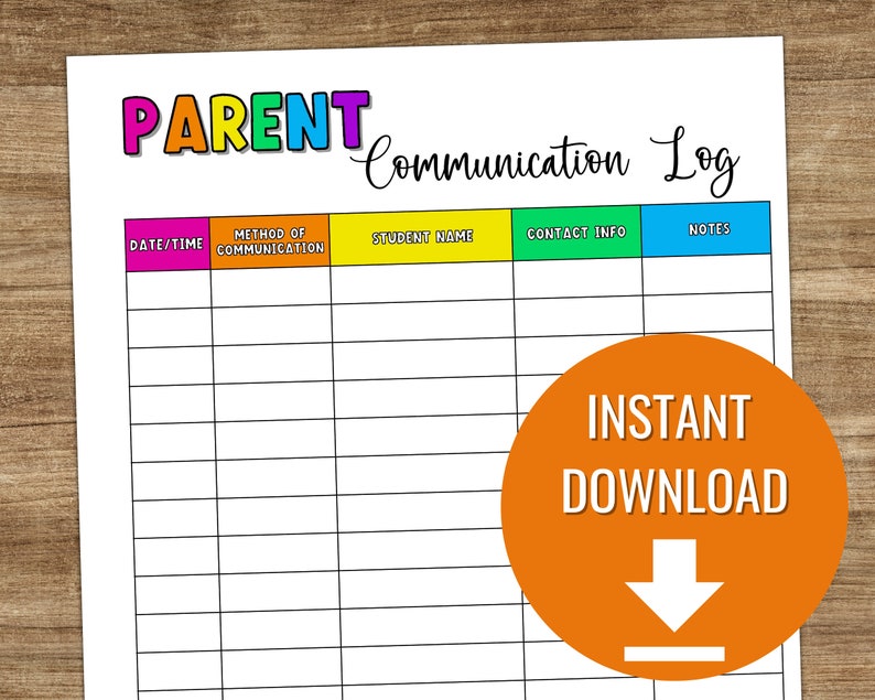 Parent Communication Log Teacher Communication Record - Etsy