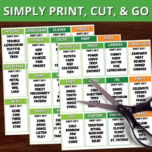 St. Patrick's Day Printable Party Game, Banned Babble A Forbidden Words ...