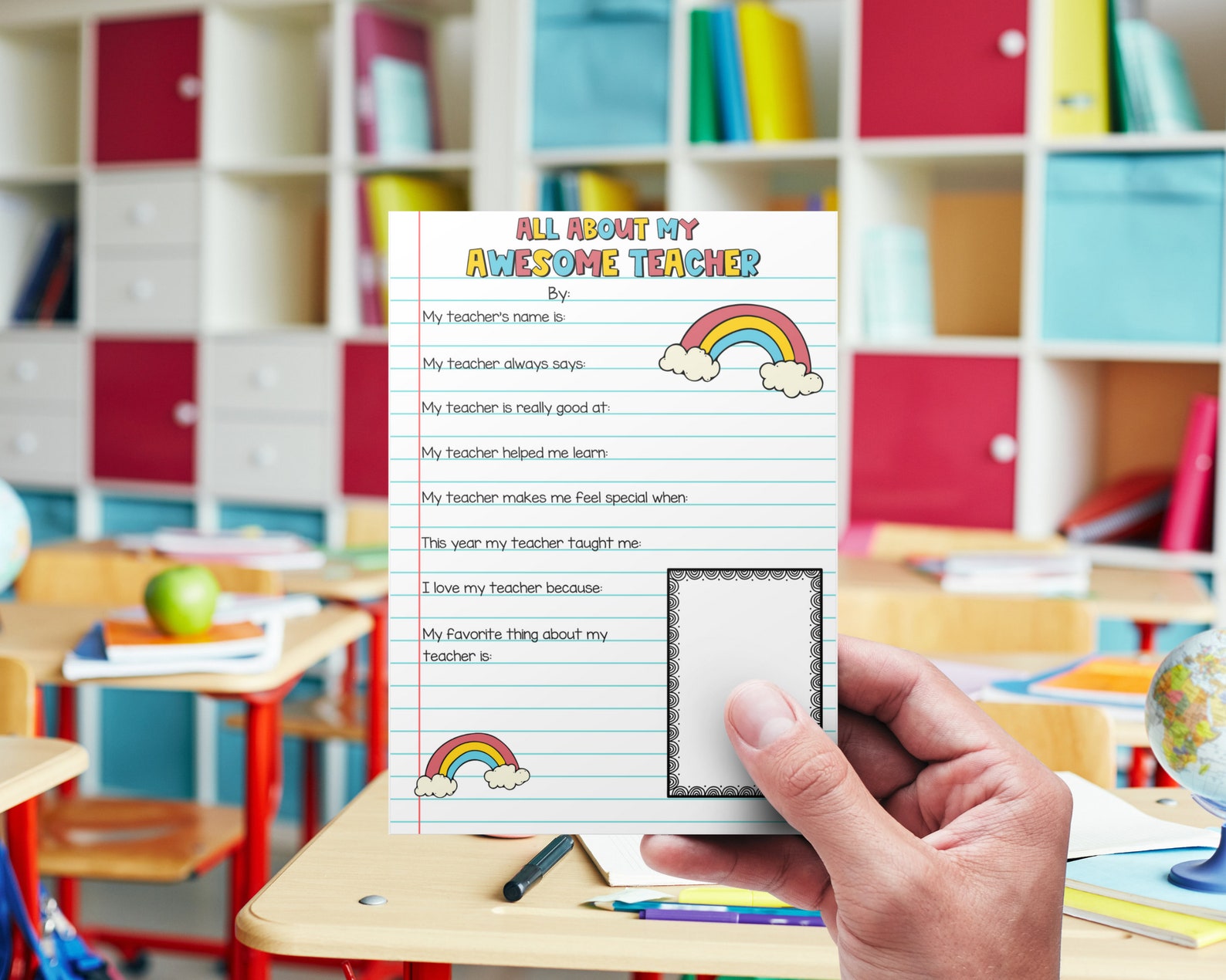 All About My Teacher Questionnaire, Teacher Appreciation Week Printable ...