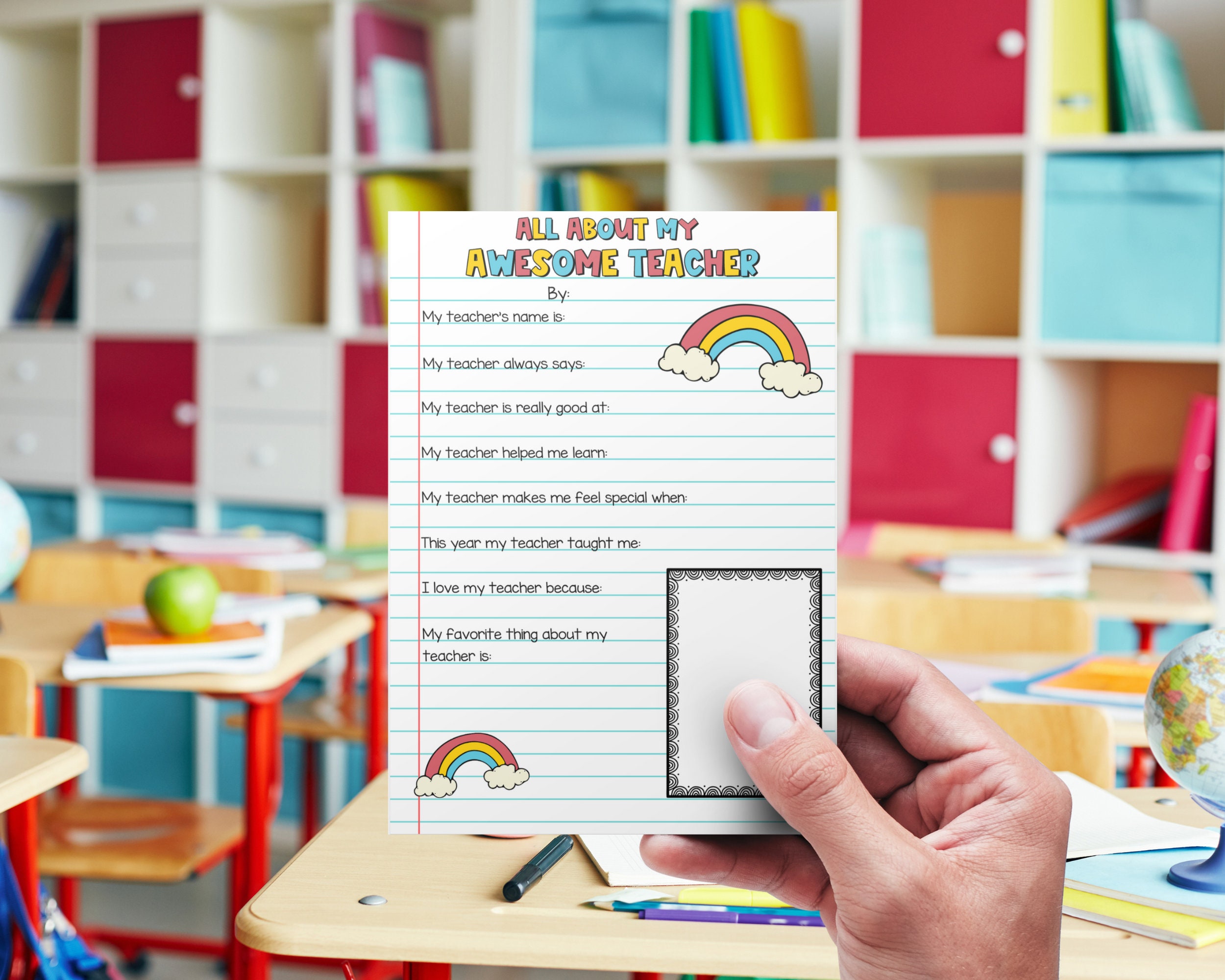 All About My Teacher Questionnaire, Teacher Appreciation Week Printable ...