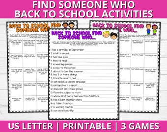 Find Someone Who...getting to Know You Activity - Etsy