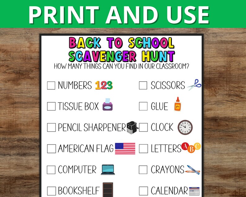 Back to School Scavenger Hunt Classroom Scavenger Hunt - Etsy