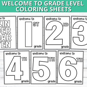 Back to Grade Level Coloring Sheets, First Day of School Grade Level ...