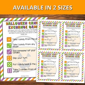 Halloween Candy Exchange Dice Game, Candy Dice Game Printable ...