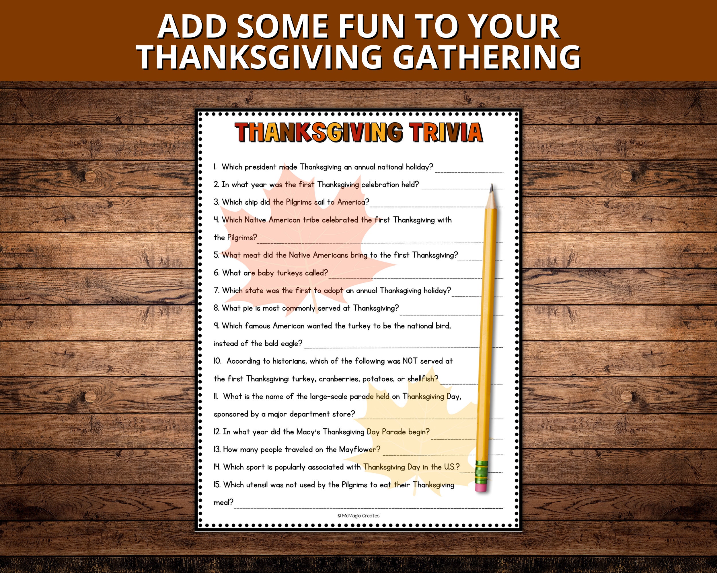 Thanksgiving Trivia Games, Thanksgiving Printable Games, Trivia Game ...