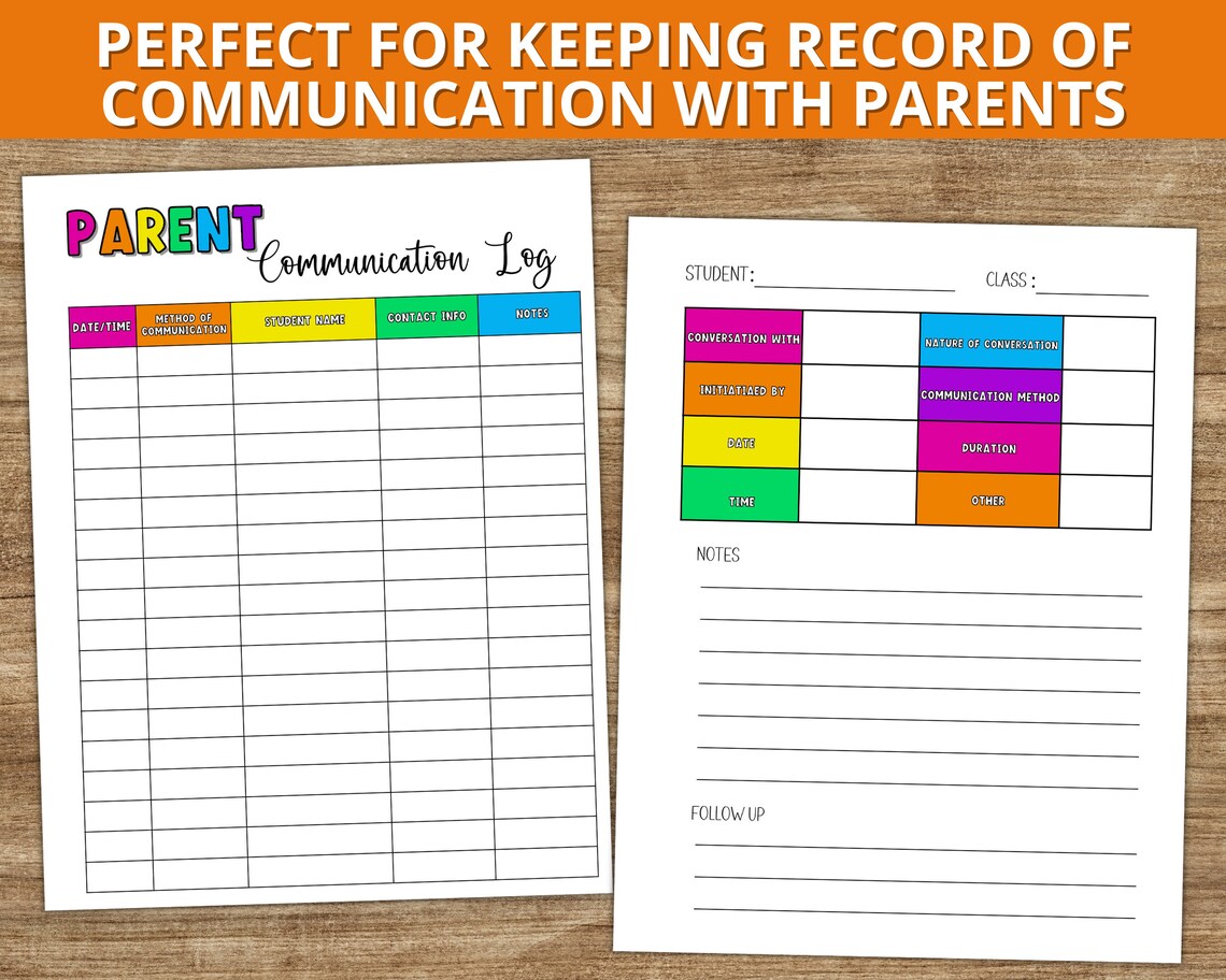 Parent Communication Log Teacher Communication Record - Etsy