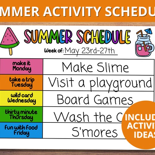 Summer Camp at Home Planner - Etsy