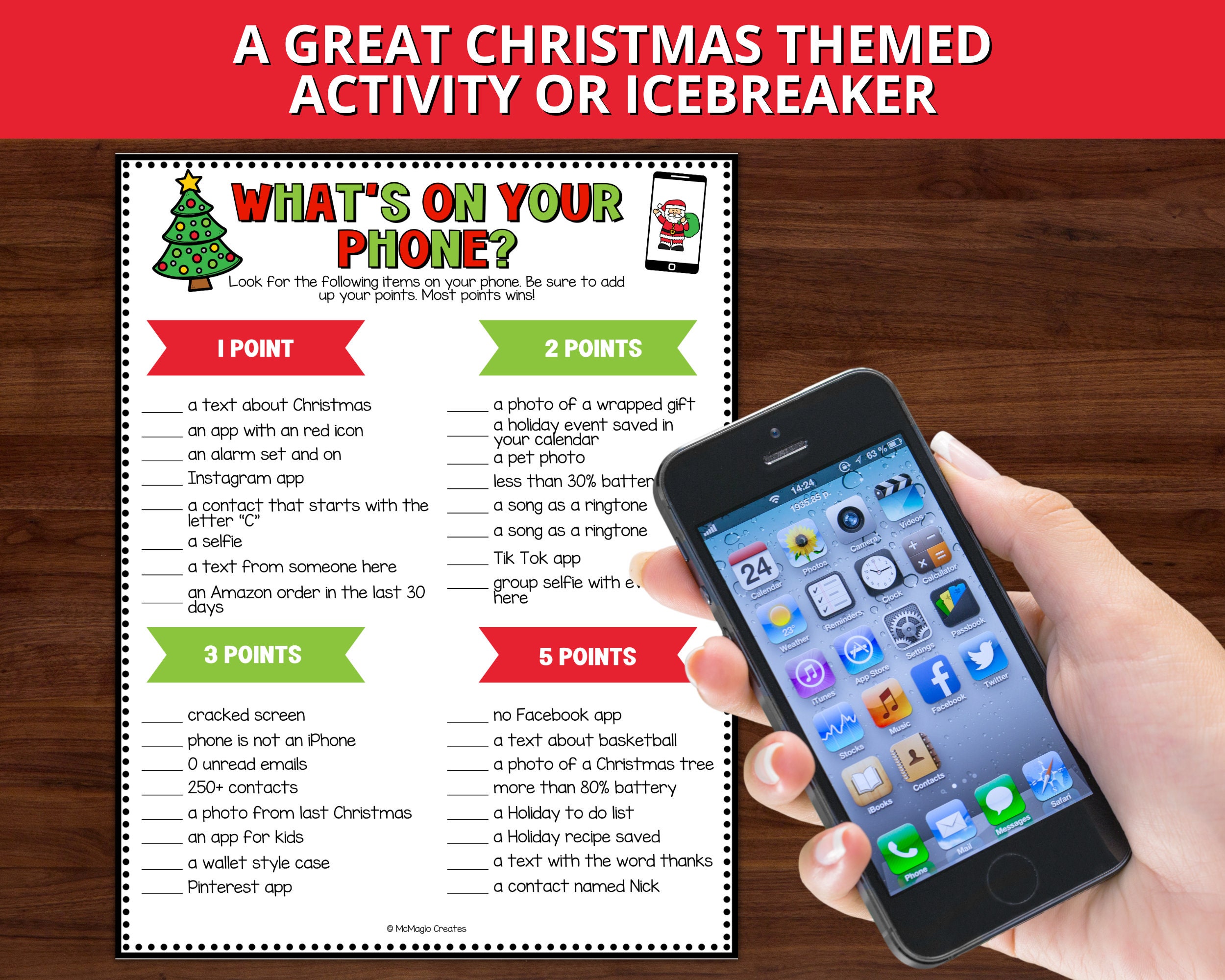 Christmas What's on Your Phone Game, Christmas Printable Games - Etsy