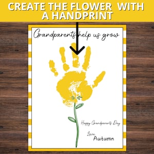 Grandparents Day Handprint Art, Grandparents Day Keepsake, Daycare ...