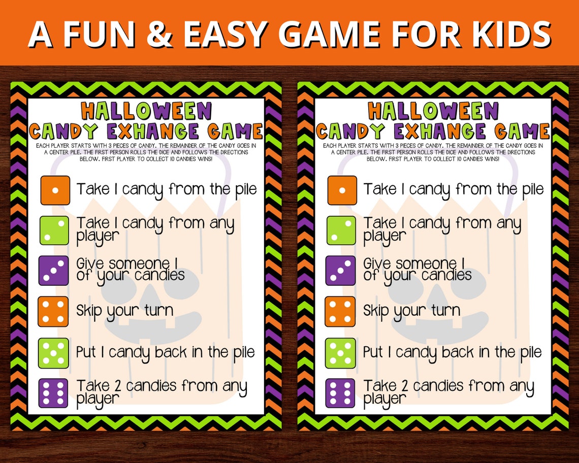 Halloween Candy Exchange Dice Game Candy Dice Game Printable - Etsy