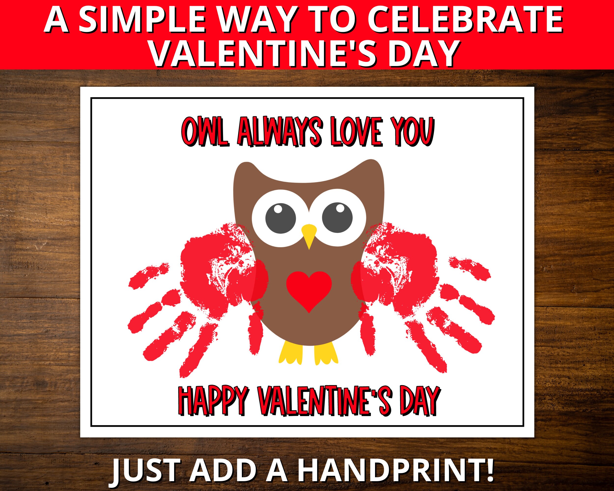 Valentine's Day Handprint Art Owl Always Love You - Etsy