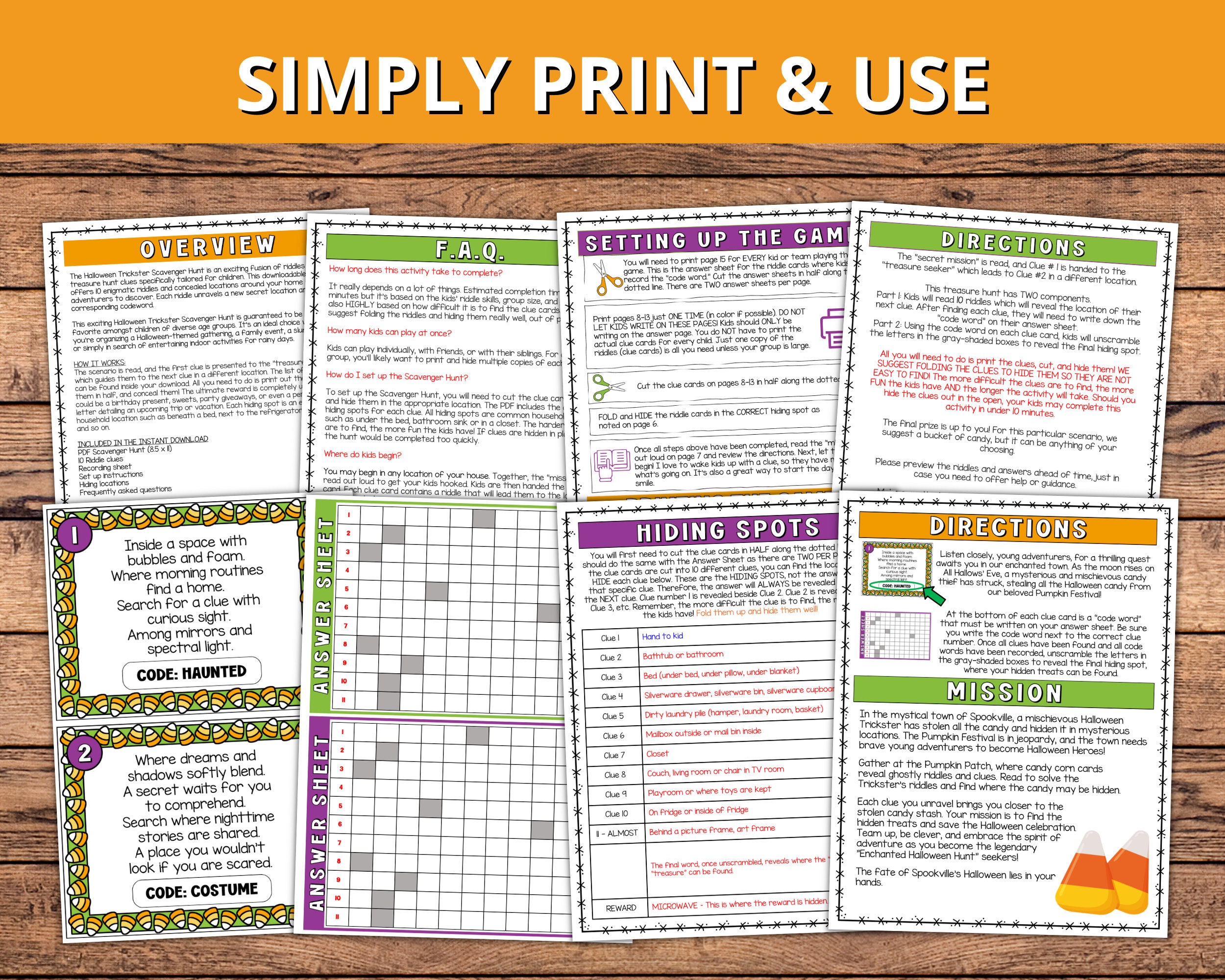 Halloween Scavenger Hunt for Kids Treasure Hunt for - Etsy