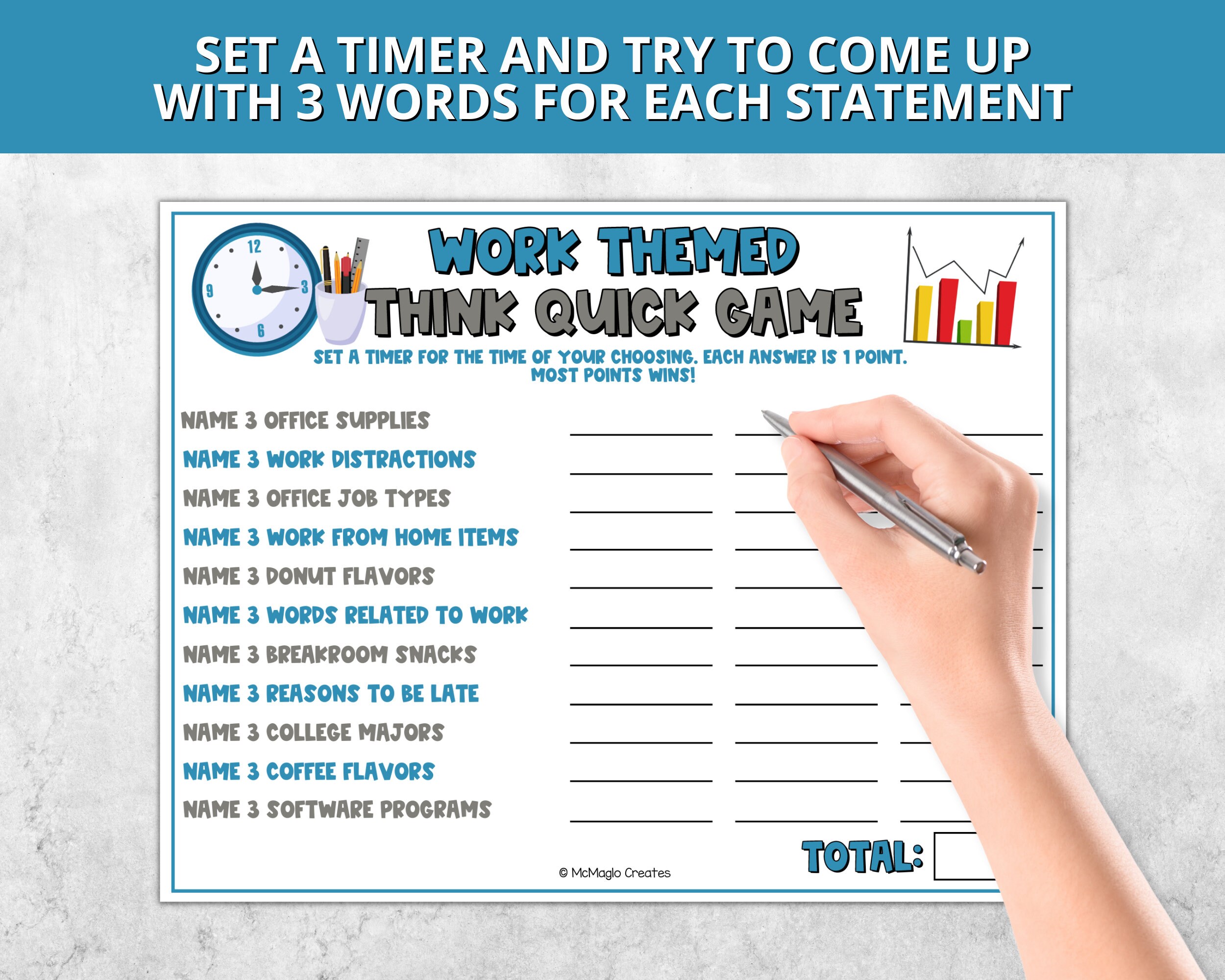 Work Themed Think Quick Game, Office Party Games, Office Icebreakers ...